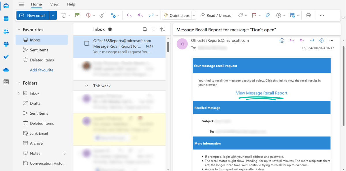 How to Recall an Email in Outlook