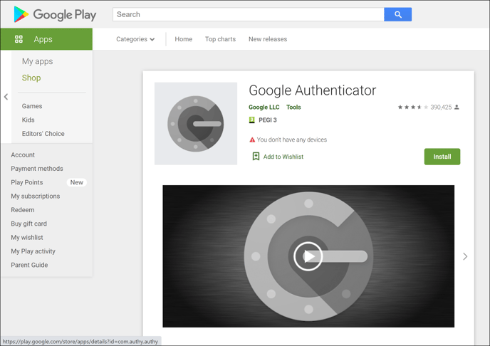 Using Google Authenticator for 2FA
