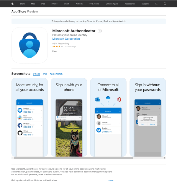 Using Microsoft Authenticator for 2FA