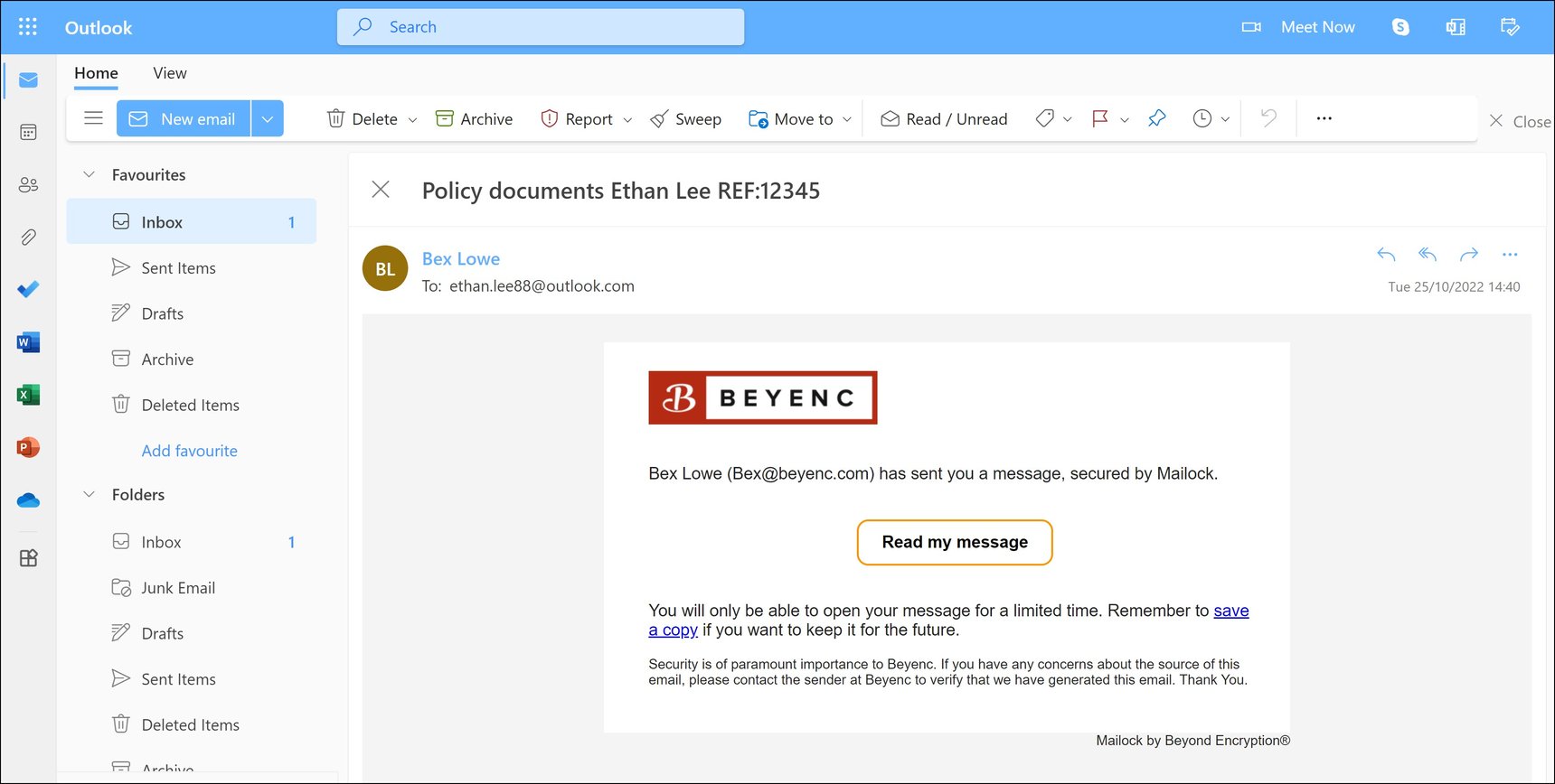 Opening a Secure Message