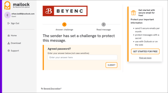 Opening a Message with a Security Challenge
