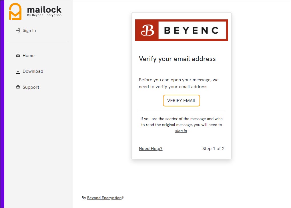 Opening a Secure Message