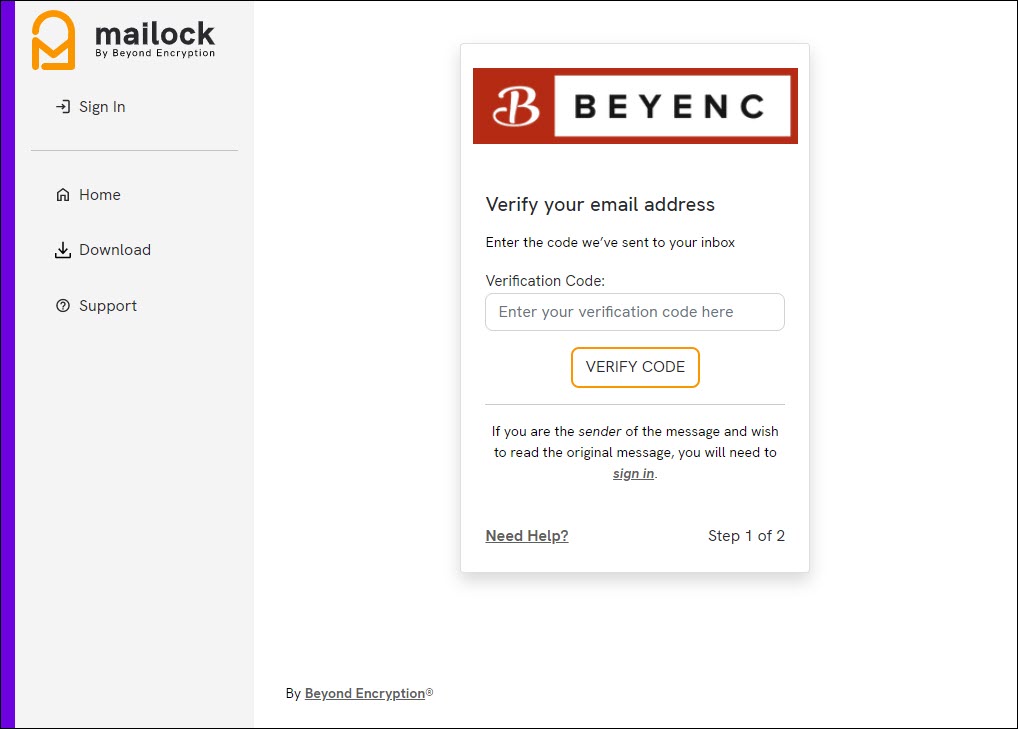 Opening a Secure Message