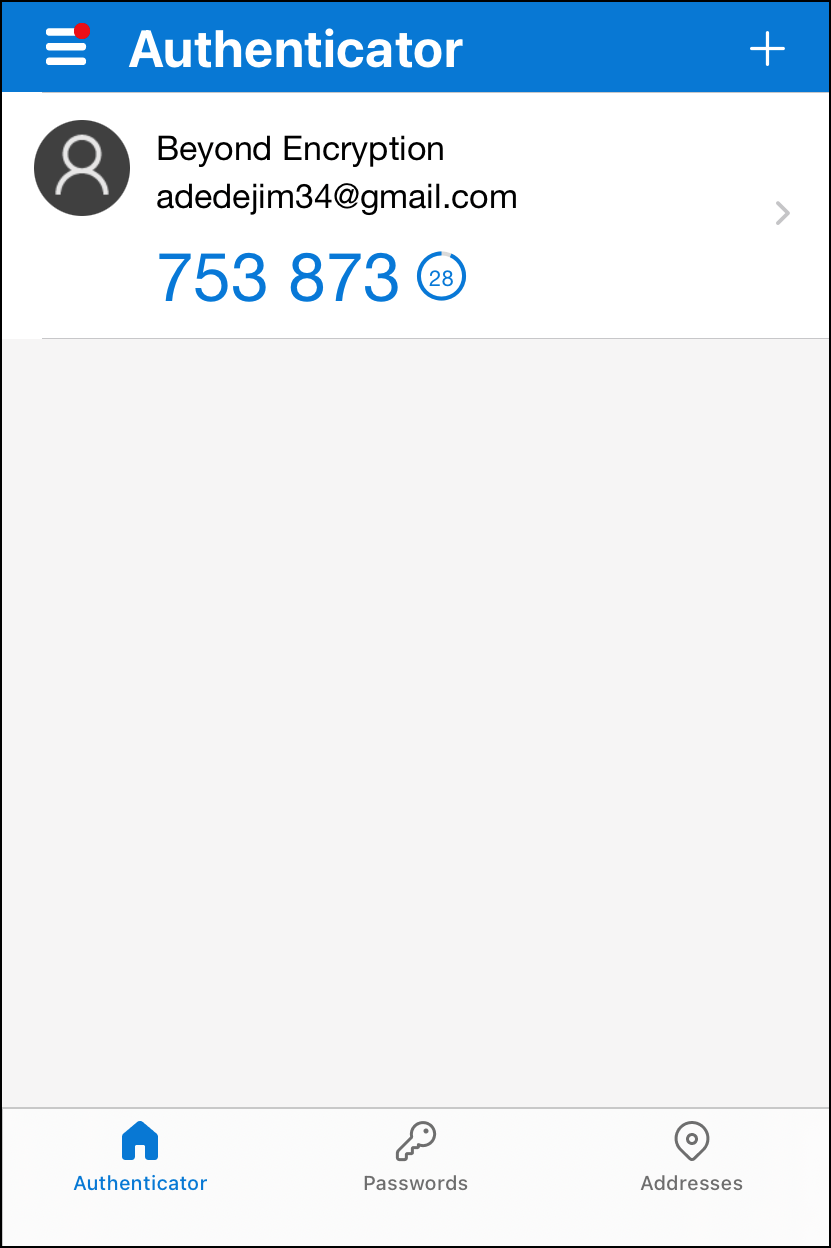 Using Microsoft authenticator for 2FA