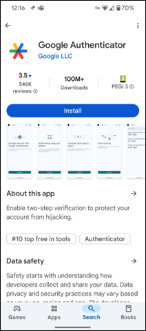 Using Google authenticator for 2FA