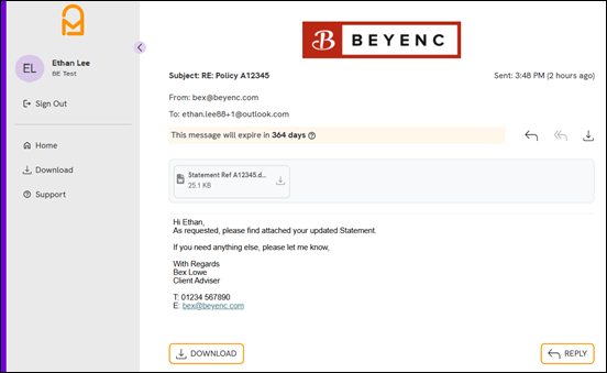 Opening your message using email verification