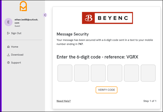 SMS code